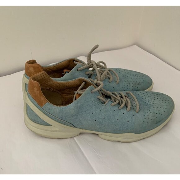 Ecco | Shoes | Ecco Biom Light Blue Leather Sneakers Lace Up 8 | Poshmark